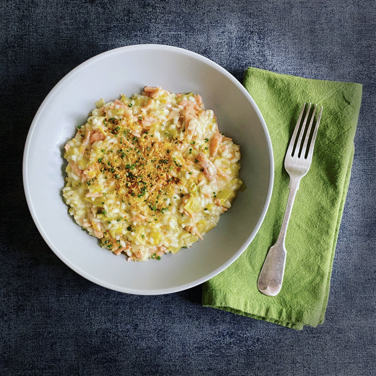 Leek & Lemon Risotto With Smoked Salmon Trimmings Recipe - Goldstein ...